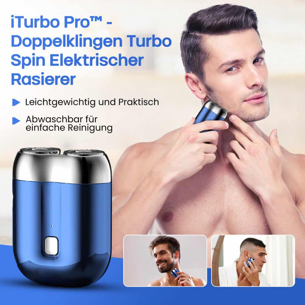 iTurbo Pro – Doppelkopf-Turbo-Spin Elektrorasierer - Rabattmax.com