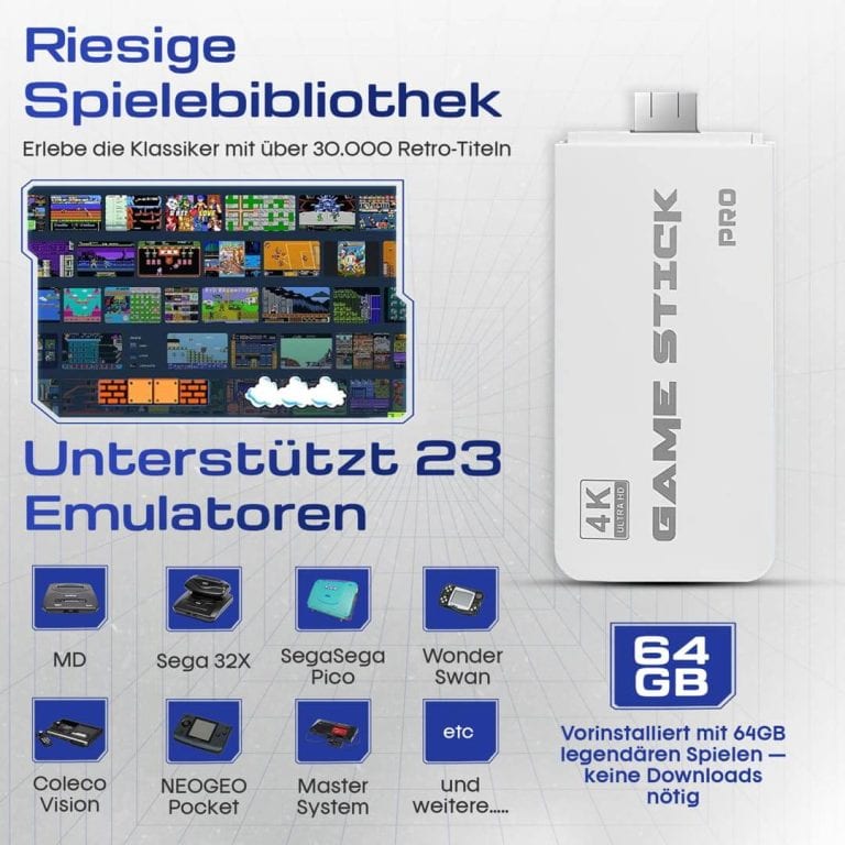 Quantum Play – 4K Retro-Stick - 30.000+ Spiele - Rabattmax.com