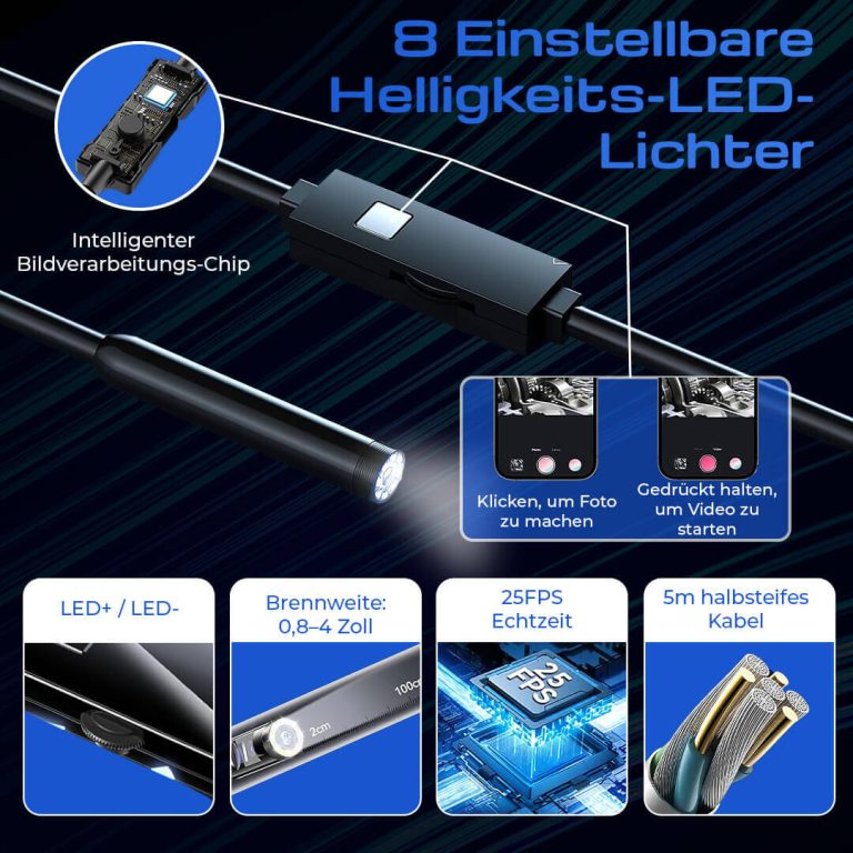 InstaScope Pro Endoskop – Flexible Plug & Play Inspektionskamera - Rabattmax.com