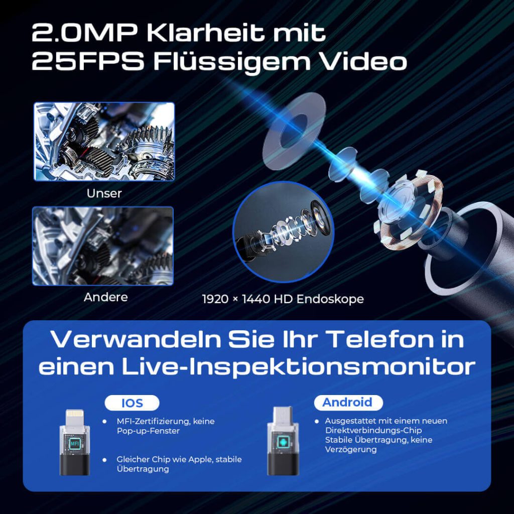 InstaScope Pro Endoskop – Flexible Plug & Play Inspektionskamera - Rabattmax.com